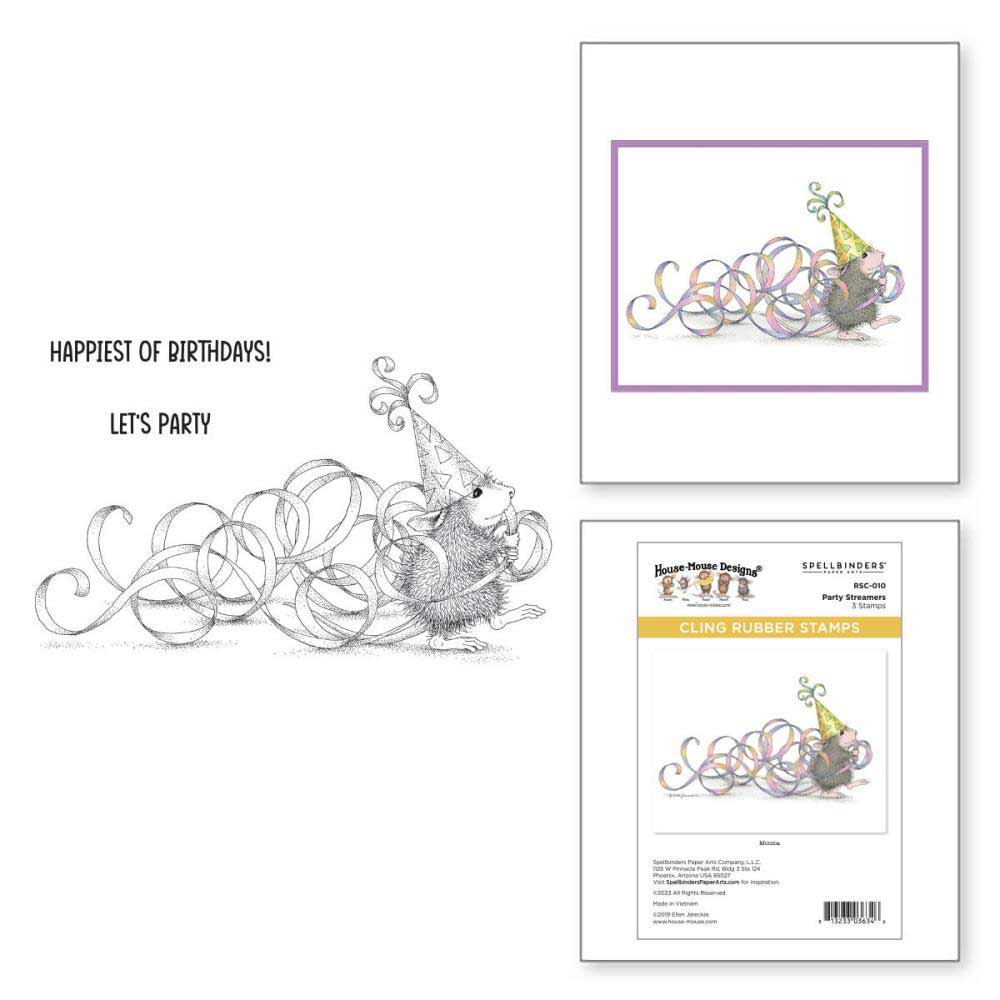 Spellbinders / House Mouse Cling Stamp Set - Party Streamers [RSC-010 ...