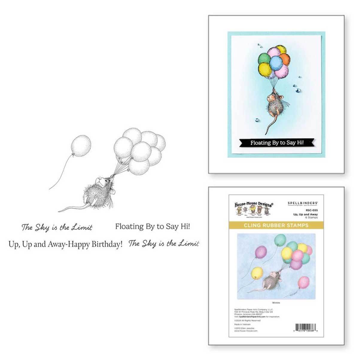 Spellbinders / House Mouse Cling Stamp Set - Up, Up And Away [RSC-055 ...