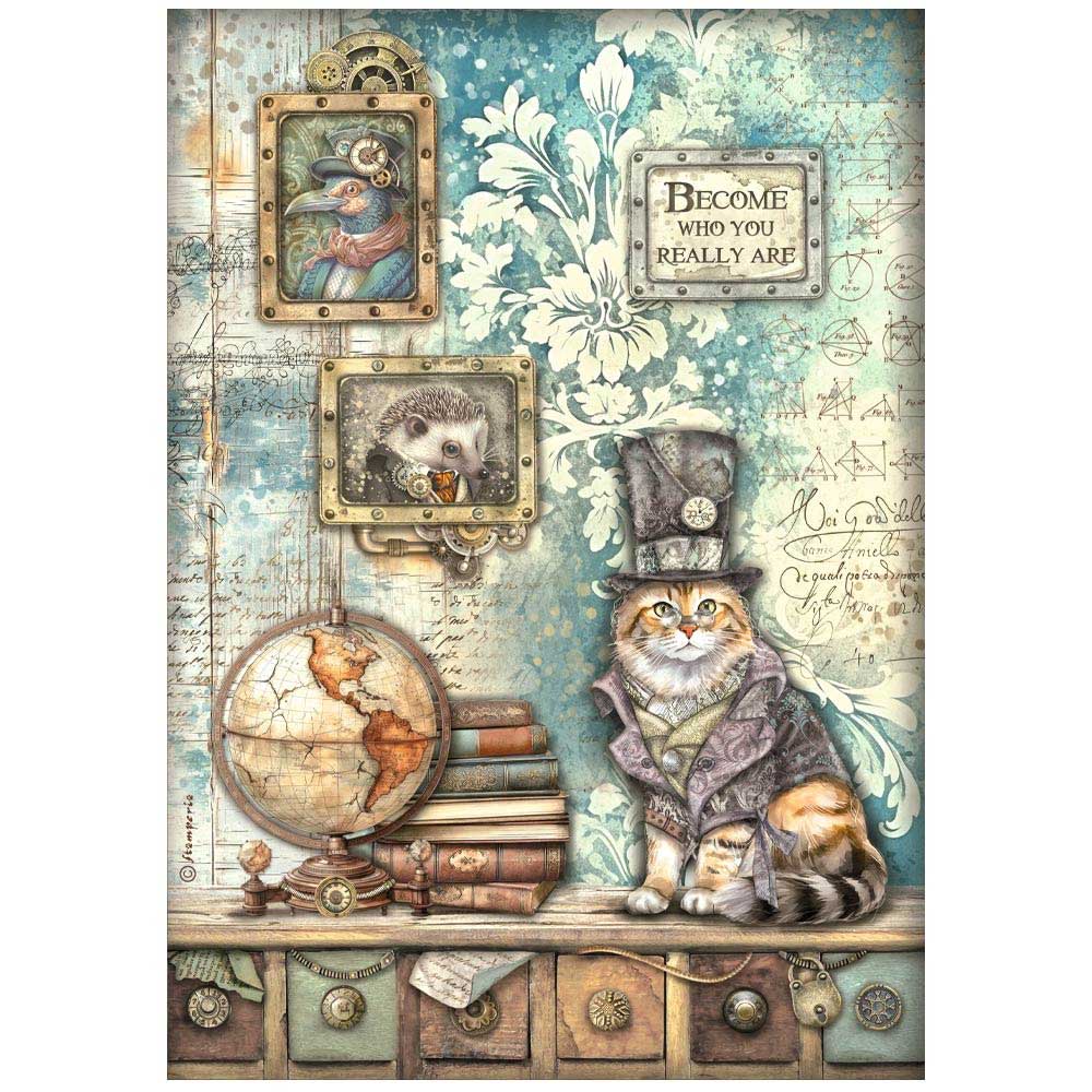 Stamperia Alterego Collection - A4 Rice Paper - Cat [DFSA4955] - Joggles.com