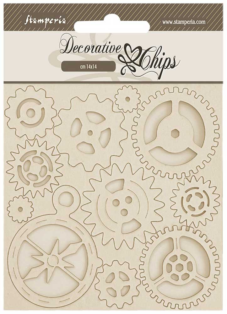 Stamperia Alterego Collection - Decorative Chips - Gears & Compass [SCB241] - Joggles.com