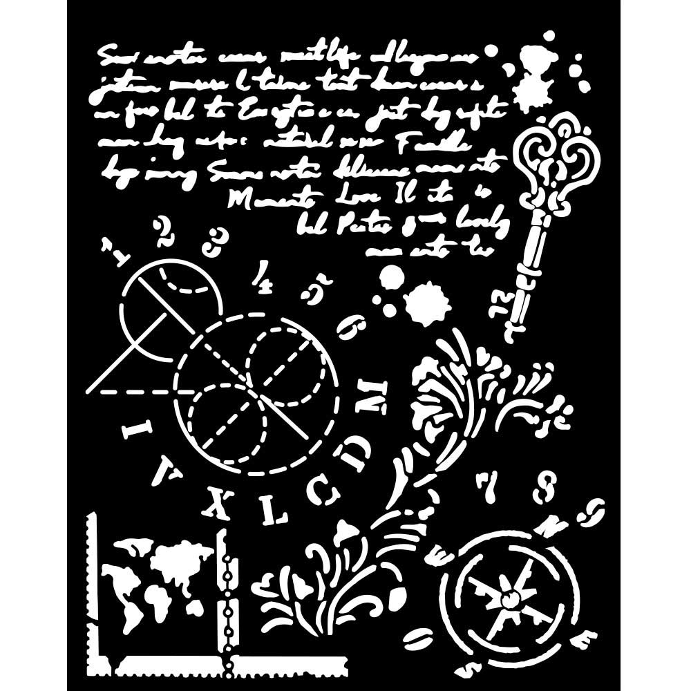 Stamperia Alterego Collection - Media Stencil - Key & Numbers [KSTD171] - Joggles.com