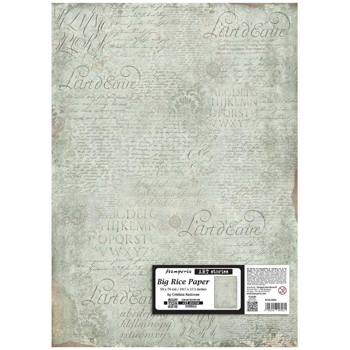 Stamperia Art Stories Big Rice Paper - Manuscript Pattern [DFSAJB004 ...