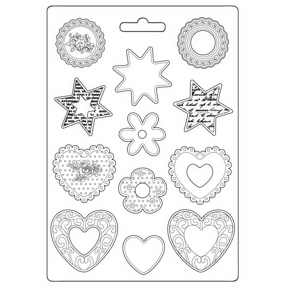 Stamperia Blue Land Collection - MaxiMould - Stars & Hearts [K3PTA4563 ...