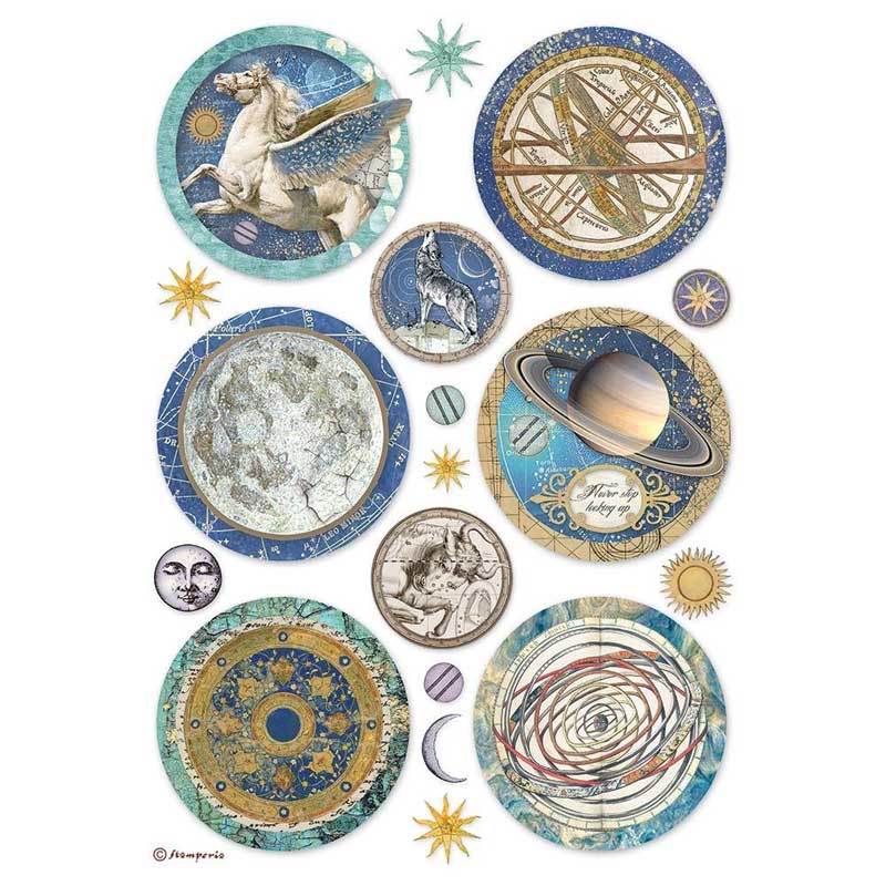 Stamperia Cosmos Infinity Collection A4 Rice Paper Rounds DFSA4731 stamperia-cosmos-infinity-collection-a4-rice-paper-rounds-dfsa4731