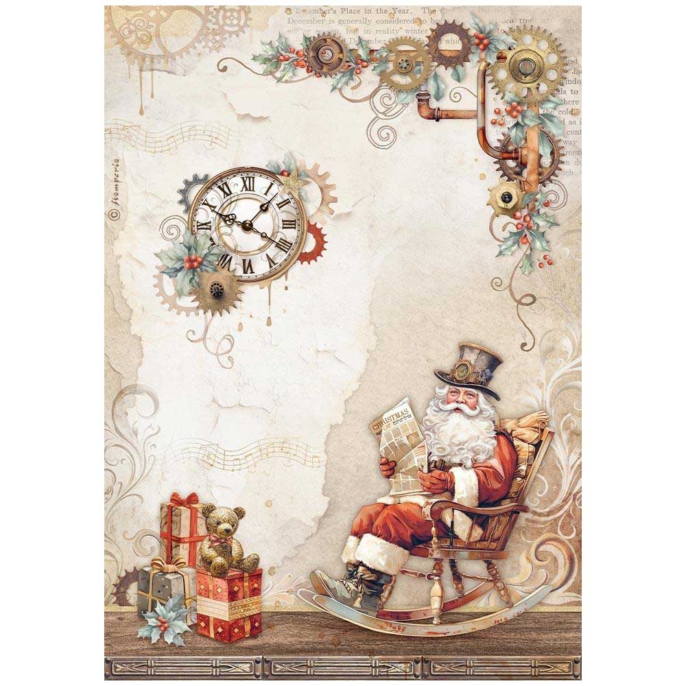 Stamperia Gear Up For Christmas Collection - A4 Rice Paper - Santa ...
