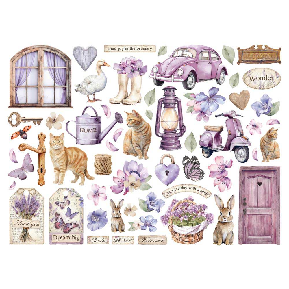 Stamperia Lavender Collection - Die Cuts [DFLDC100] - Joggles.com