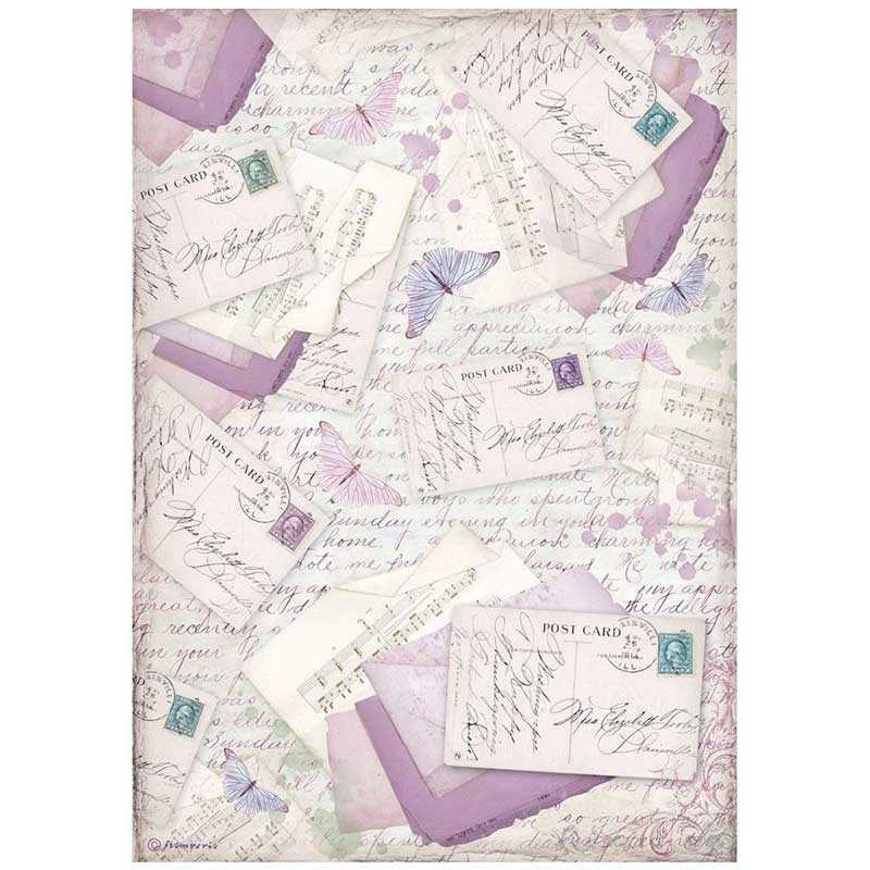 Stamperia Provence Collection A4 Rice Paper - Letters [DFSA4676]