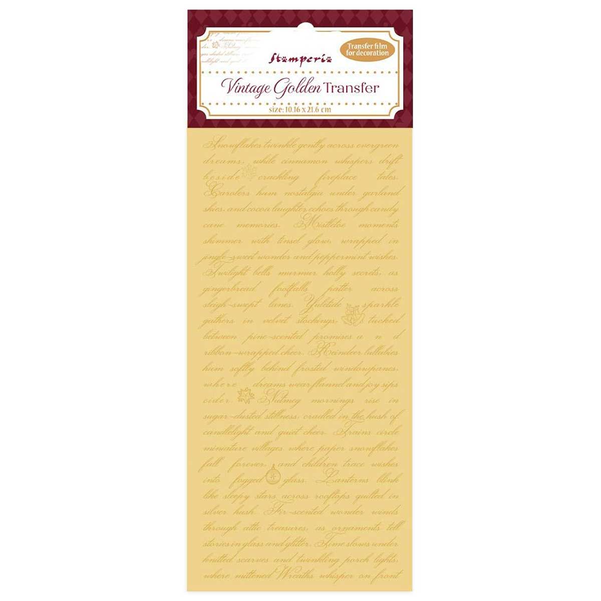 Stamperia Vintage Golden Transfer - Writing [DFLRGT01] - Joggles.com