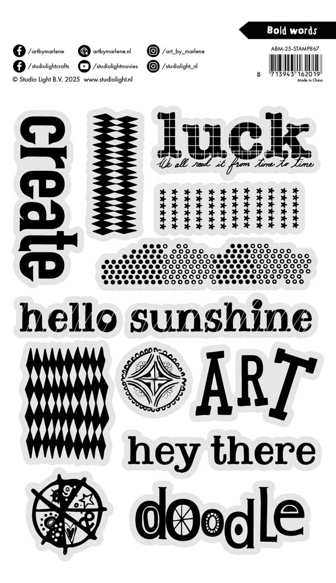 Studio Light Art By Marlene - Clear Stamp Set - Bold Words [ABM-25-STAMP867] - Joggles.com