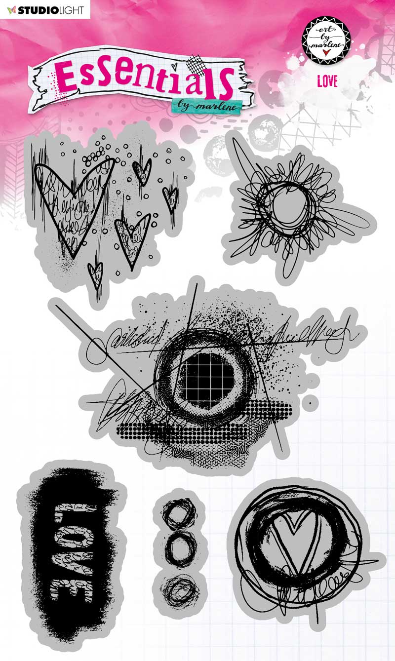 Studio Light Art By Marlene Essentials Cling Stamp Set - Love [ABM-ES ...