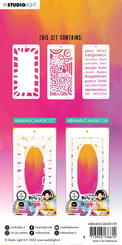 Studio Light Art By Marlene Mixed Up Collection Stencil Set - Artsy Designs [ABM-MUC-MASK139 ...