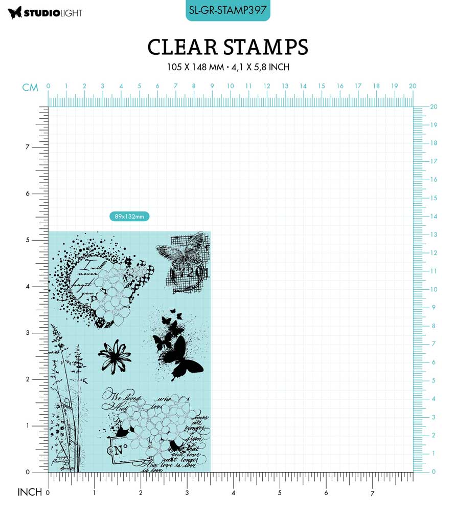 Studio Light Grunge Collection Clear Stamp Set - Flowers & Butterflies ...