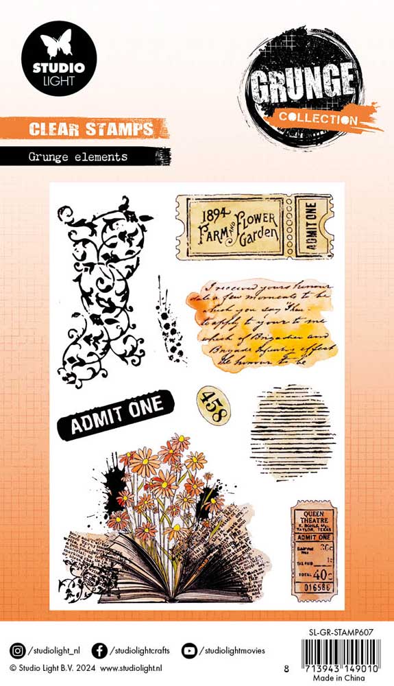 Studio Light Grunge Collection Clear Stamp Set - Grunge Elements [SL-GR ...