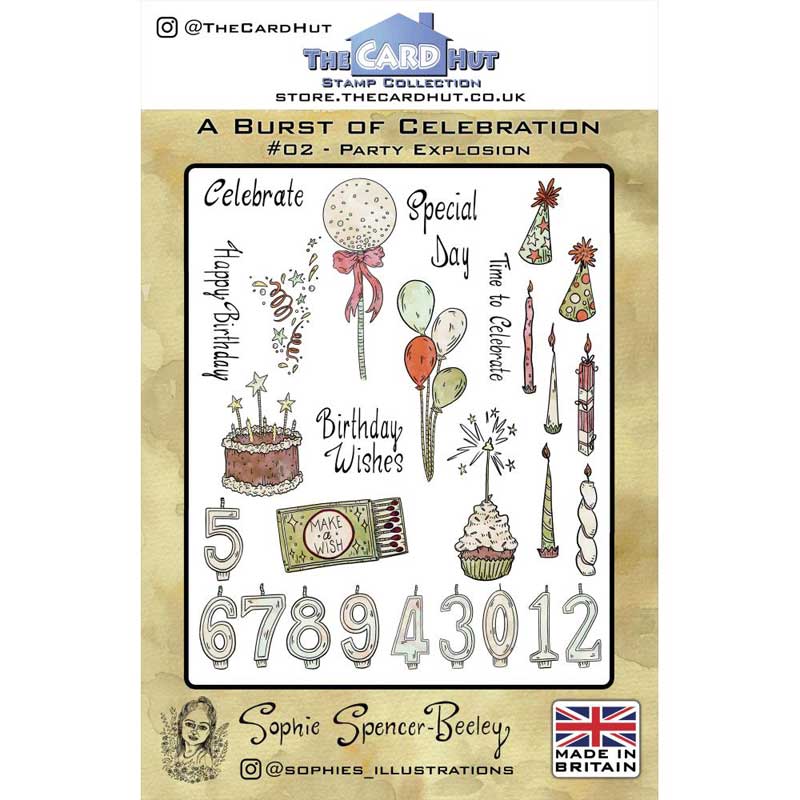 The Card Hut Clear Stamps Set - A Burst Of Celebration #02 - Party ...