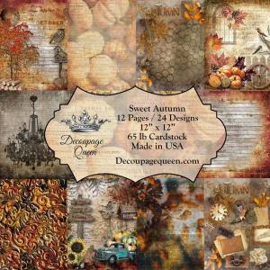 Decoupage Queen 12" x 12" Scrapbook Paper Set - Sweet Autumn [DQSB-0008 ...