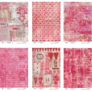 Joggles / Rebekah Meier A4 Rice Paper - Red & Pink Set Of 6, January ...