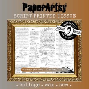 PaperArtsy Printed Tissue - Script [PT12] - Joggles.com