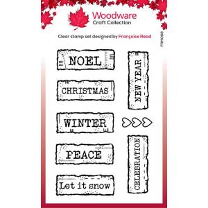 Woodware Craft Collection Clear Stamp Set - Christmas Junk Labels ...
