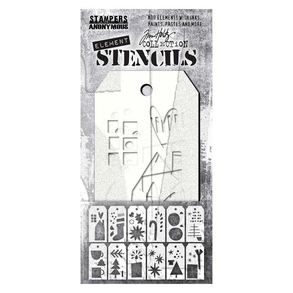 Tim Holtz Element Stencils Set - Festive Art [THEST005] - Joggles.com