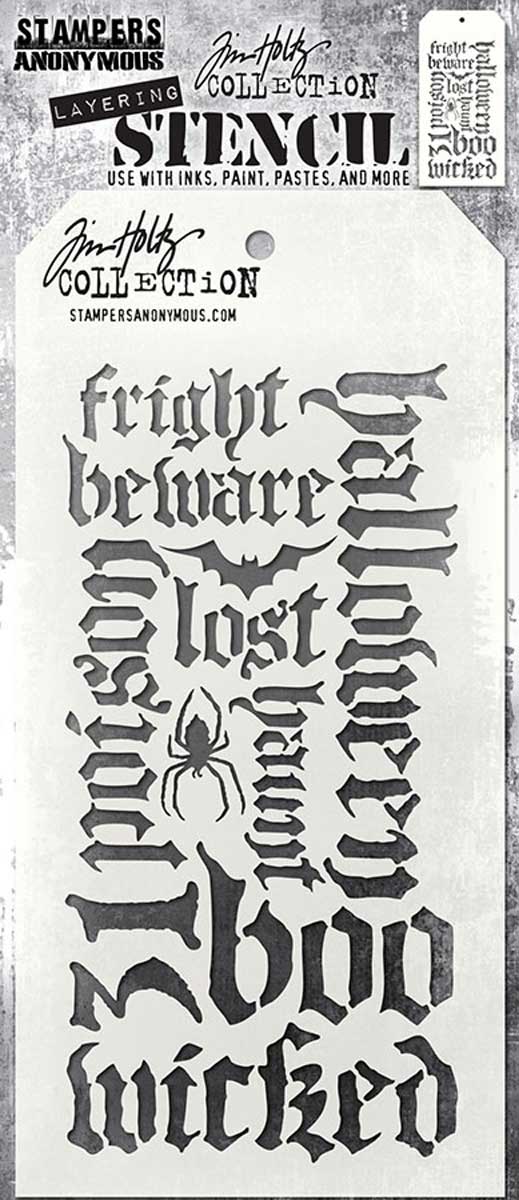 Tim Holtz Layering Stencil - Halloween Script [THS063] - Joggles.com