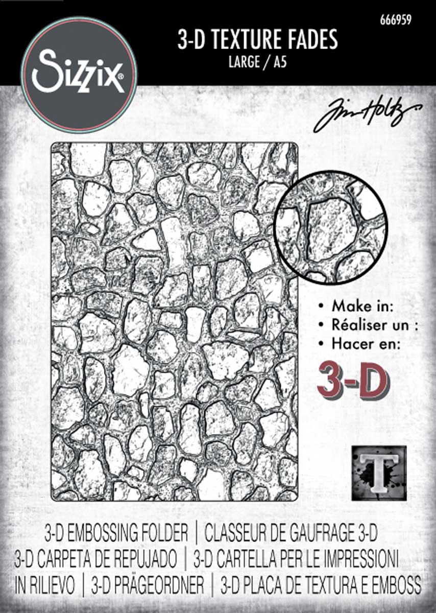 Tim Holtz Sizzix 3D Texture Fades - Cobblestone, Large [666959 ...