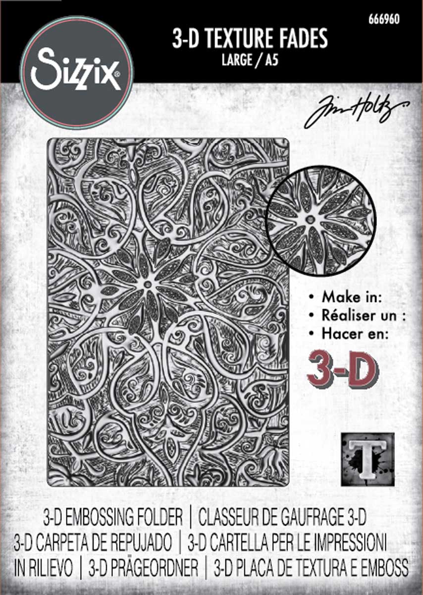 Tim Holtz Sizzix 3D Texture Fades - Engraved, Large [666960] - Joggles.com