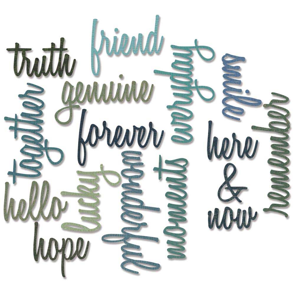 Tim Holtz Sizzix Thinlits - Friendship Words: Script [660225] - Joggles.com