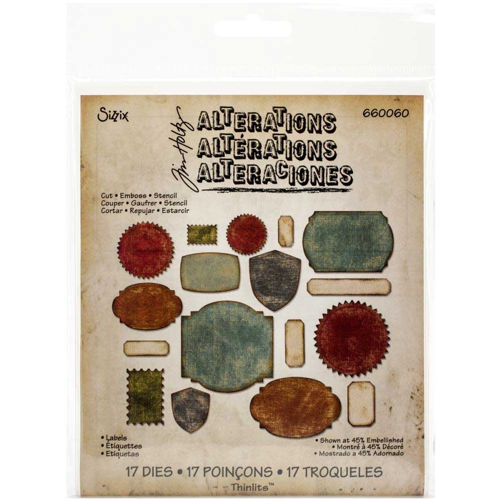 Tim Holtz Sizzix Thinlits - Labels [660060] - Joggles.com