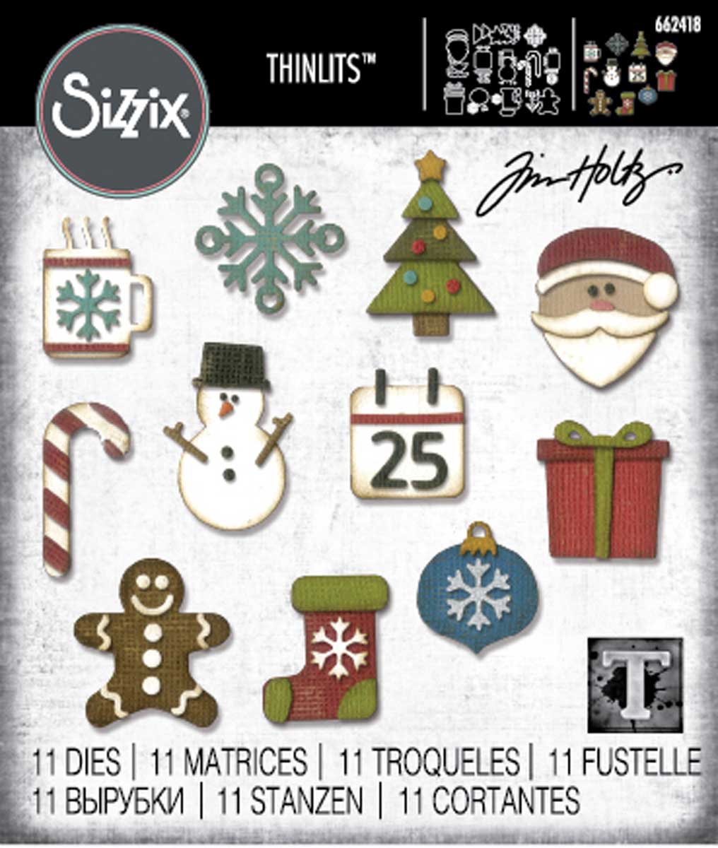 Tim Holtz Sizzix Thinlits - Mini Christmas Things [662418] - Joggles.com
