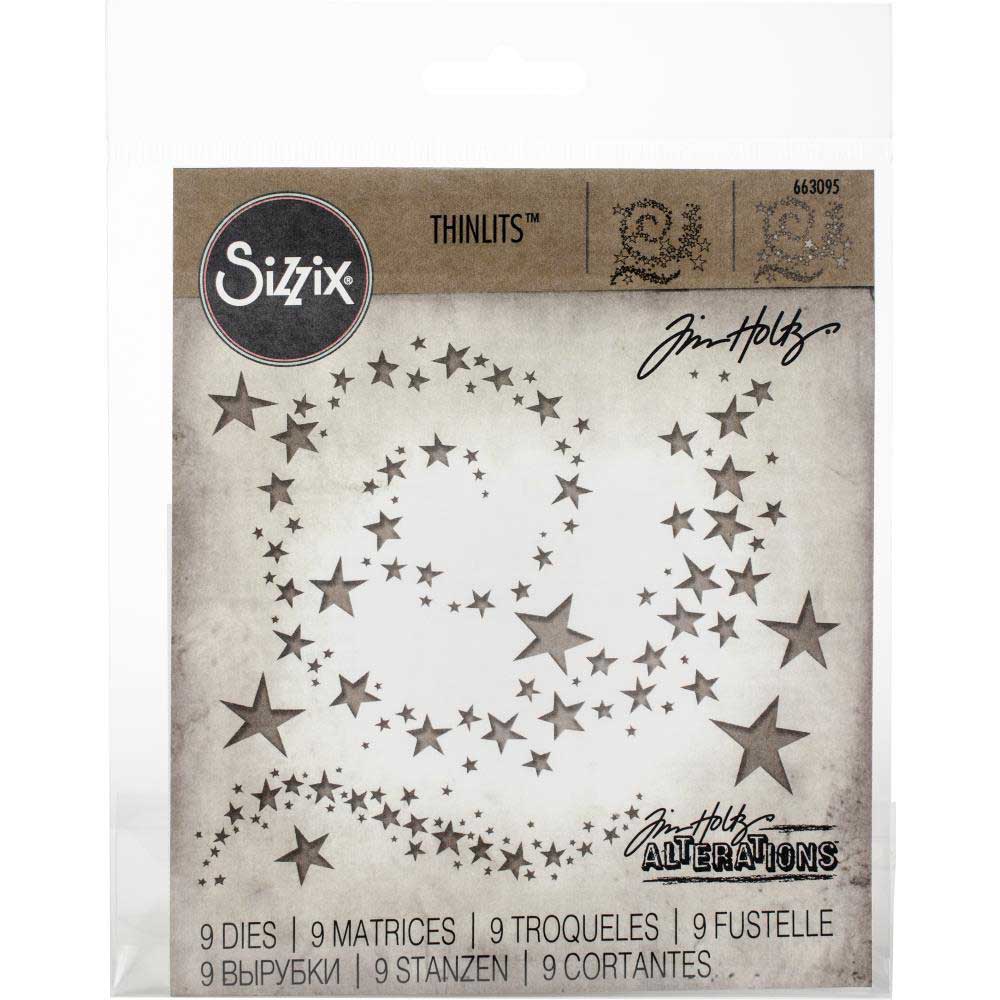 Tim Holtz Sizzix Thinlits - Swirling Stars [663095] - Joggles.com
